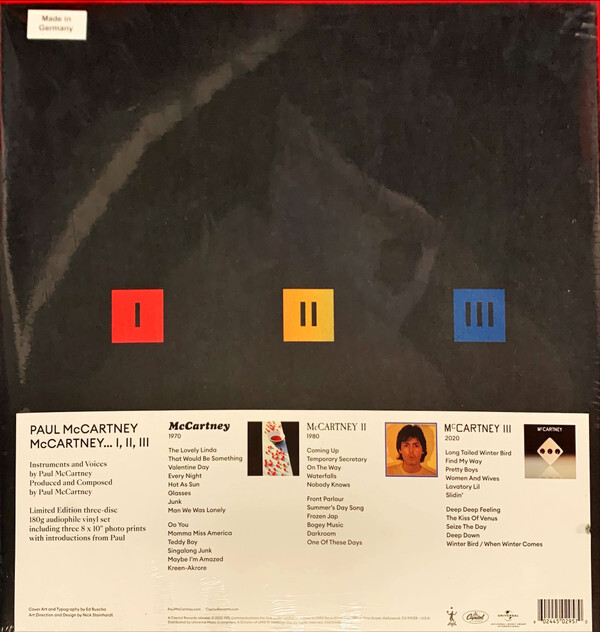 Paul McCartney McCartney I II III Vinyl 3 LP Box Set - Discrepancy Records