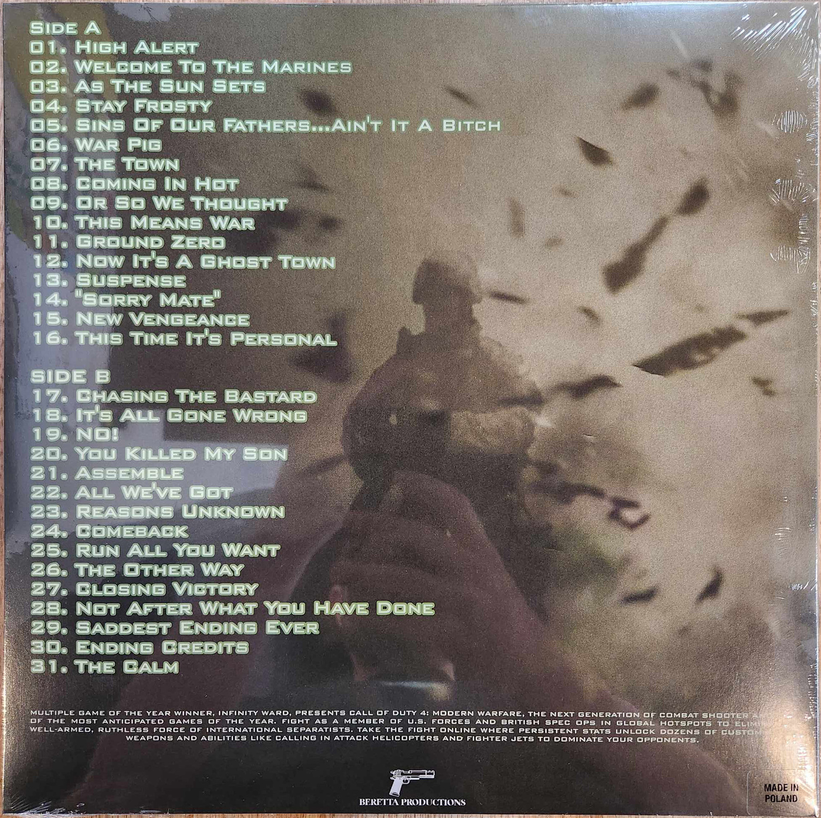 Stephen Barton CALL OF DUTY 4 Modern Warfare OST GREEN SPLATTER Vinyl ...