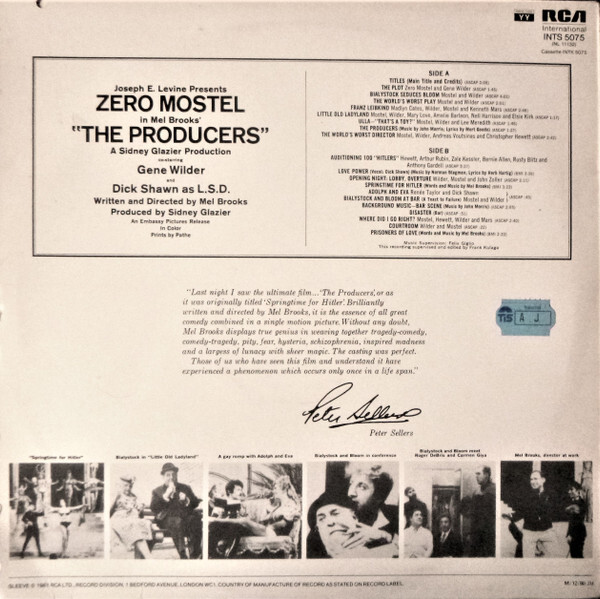 John Morris / Mel Brooks Music And Dialogue From Mel Brooks' "The ...
