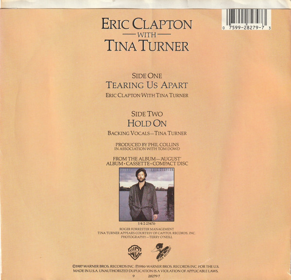 Eric Clapton / Tina Turner Tearing Us Apart Vinyl - Discrepancy Records