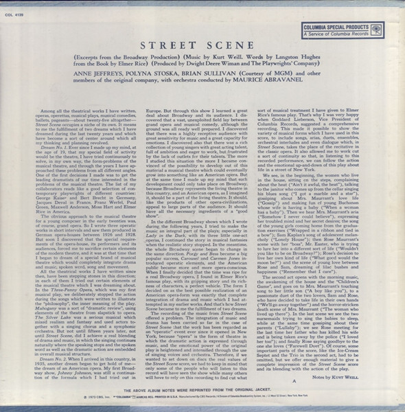 Kurt Weill / Langston Hughes / Elmer Rice / Anne Jeffreys / Polyna ...