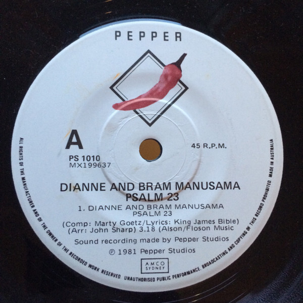 Dianne Carruthers / Bram Manusama Psalm 23 Vinyl - Discrepancy Records