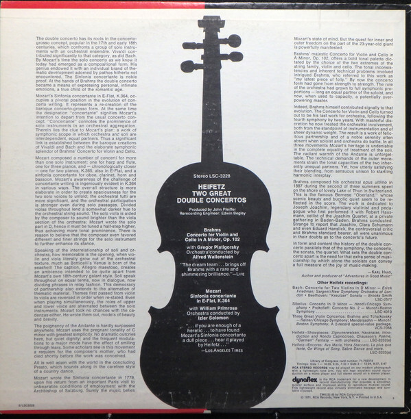 Jascha Heifetz;Gregor Piatigorsky;William Primrose;Johannes Brahms ...