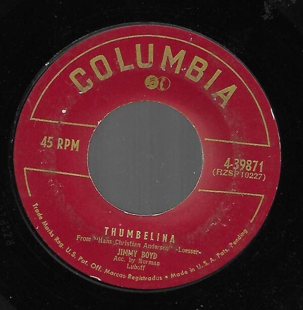 Jimmy Boyd I Saw Mommy Kissing Santa Claus / Thumbelina Vinyl ...