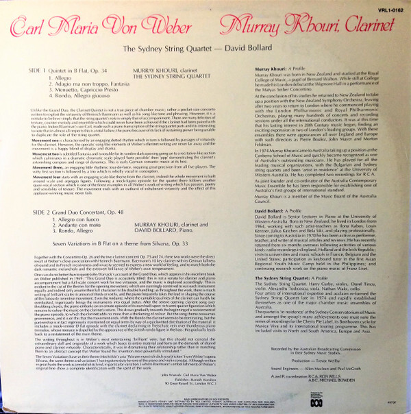 Carl Maria von Weber / Murray Khouri / The Sydney String Quartet ...