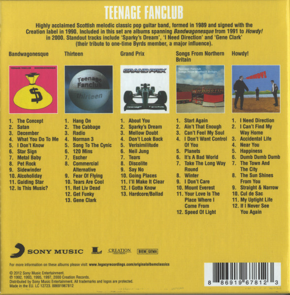 Teenage Fanclub Original Album Classics CD Box Set - Discrepancy Records