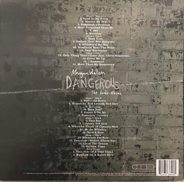 Morgan Wallen Dangerous: The Double Album Vinyl 3 LP - Discrepancy Records
