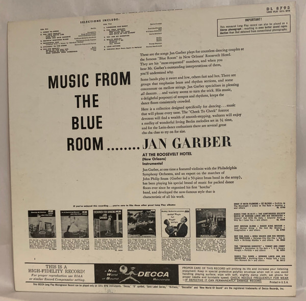 Jan Garber Music From The Blue Room Vinyl LP - Discrepancy Records