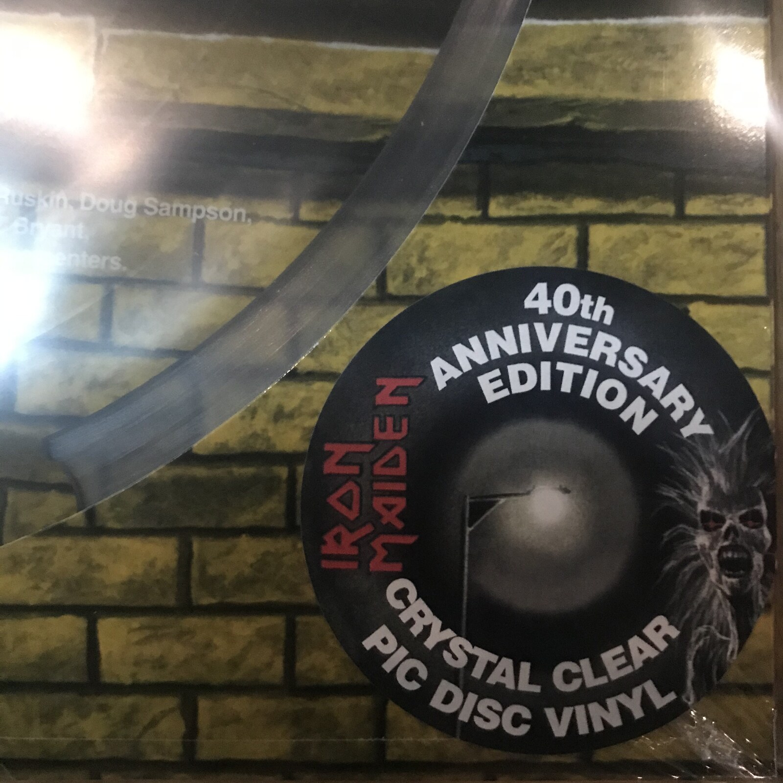 Iron Maiden 40th anniversary limited CRYSTAL CLEAR vinyl LP picture Disc