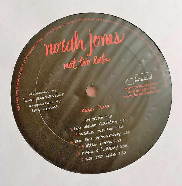 Norah Jones Not Too Late Vinyl LP - Discrepancy Records