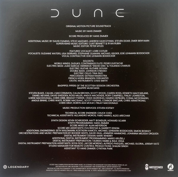 Hans Zimmer Dune Part One (Original Motion Picture Soundtrack) Vinyl 2 ...