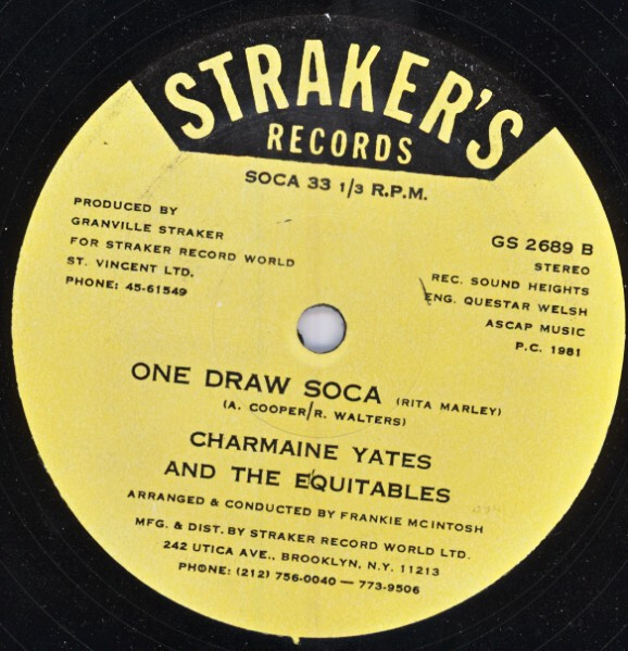 Charmaine Yates / The Equitables One Draw Soca Vinyl 12" - Discrepancy ...