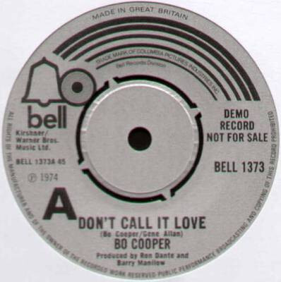 Bo Cooper (2) Don't Call It Love Vinyl - Discrepancy Records