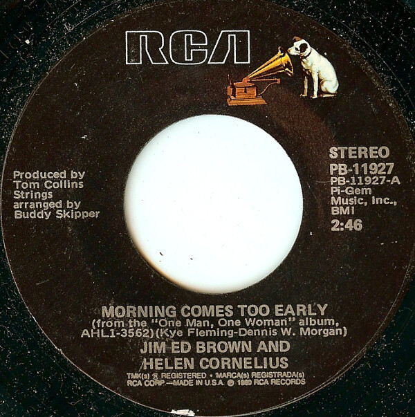 Jim Ed Brown & Helen Cornelius Morning Comes Too Early Vinyl ...